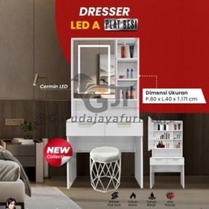Jual MEJA RIAS PLAT BESI DENGAN LED/DRESSING TABLE PUTIH MINIMALIS/MEJA ...
