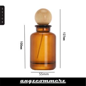 Jual Botol Parfum Kaca Amber Estetik Round Wooden Cap 100 ml - Kota ...