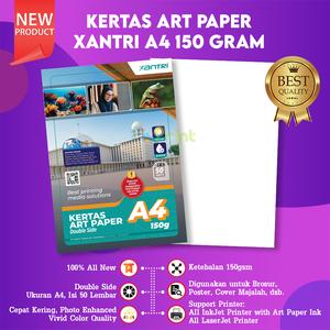 Jual Kertas Art Paper A4 150gsm isi 50 Lembar Photo Paper 150 Gram 50 ...