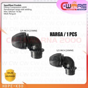 Jual Fitting Compression HDPE PENGUIN KDD/FTE 1/2 3/4 Sambungan Selang ...