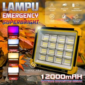 Jual LAMP - LAMPU EMERGENCY SOLAR 300W PORTABLE LED 4 MODE NYALA USB ...