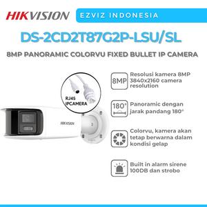 Promo HIKVISION DS-2CD2T87G2P-LSU/SL 8MP PANORAMIC COLORVU ACTIVE DEFENSE BULLET IP CAMERA - 4mm ...