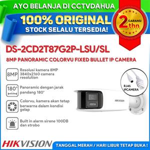 Promo HIKVISION DS-2CD2T87G2P-LSU/SL 8MP PANORAMIC COLORVU ACTIVE DEFENSE BULLET IP CAMERA - 4mm ...