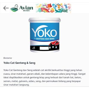 Jual Rapt CAT GENTENG DAN SENG SPANDEK DLL. YOKO 4KG CAT SENG CAT ATAP ...