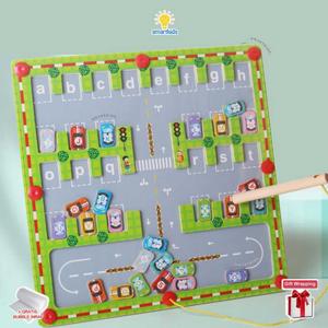 Jual Mainan Simulasi Parkir Mobil Magnet Puzzle Belajar Mengenal Huruf ...