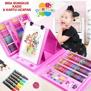 Jual Crayon Set 208 Pcs Set Art Alat Menggambar Mewarnai Anak Pensil ...