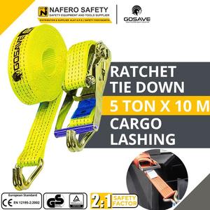 Jual Cargo Lashing 5 Ton x 10 M GOSAVE Webbing Cargo Belt Rachet Tie ...