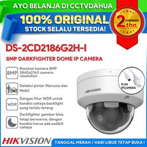 Promo HIKVISION DS-2CD2186G2H-I 8MP H265 DARKFIGHTER WDR DOME IP CAMERA - 2.8mm - Jakarta Utara ...