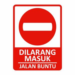 Jual ASLI RAMBU PLANG JALAN BUNTU 45CM X 60CM PLAT ALUMUNIUM | NEW ...