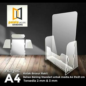 Jual ASLI RAK/TEMPAT BROSUR BROCHURE ACRYLIC A4 /AKRILIK BOX BROSUR A4 ...