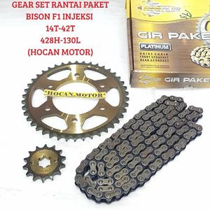 Jual NEW GEAR SET GIR PAKET RANTAI RODA BISON 150 F1 INJEKSI 14T-42T ...