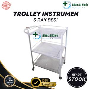 Promo TROLLEY INSTRUMEN 3 RAK STAINLESS || TROLI 2 LACI || TROLI 3 ...
