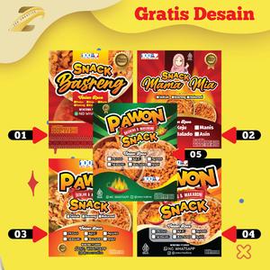 Jual Stiker Label Snack Jajanan Kemasan Pouch Plastik Desain Product ...