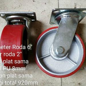 Jual RODA PU HIDUP 6" HEAVY DUTY RODA KARET BESI PUTAR 150MM RODA ...