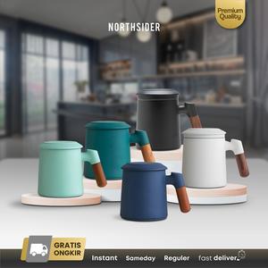 Jual READY Gelas Saringan Teh Cangkir keramik 400ml Zen Tea Infuser Mug ...