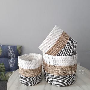Jual Keranjang Anyaman Seagrass / Cover Pot Tanaman Meja / Vas Bunga ...