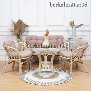 Jual KURSI BAHAMA ROTAN 1 SET + MEJA & KACA / KURSI ROTAN MINIMALIS ...