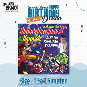 Jual CETAK BANNER / SPANDUK PESTA ULTAH ANAK CUSTOM DESIGN - Kota ...