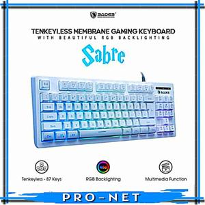 Jual Keyboard Gaming Sades Tkl Rgb Sabre Warna Putih Dan Hitam ...