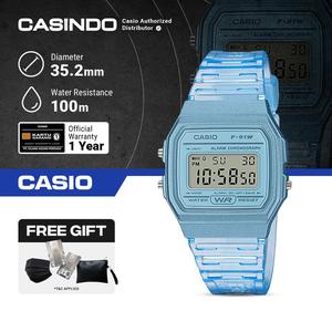 Promo Casio Jam Tangan Wanita F-91WS-2DF Original Digital Baby Blue ...