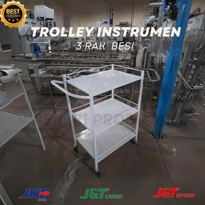 Jual TROLLEY INSTRUMEN 3 RAK STAINLESS || TROLI 2 LACI || TROLI 3 SUSUN ...