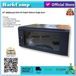 Jual Wallmount Rack 4U Depth 450Mm Single Glass Door - Jakarta Pusat ...