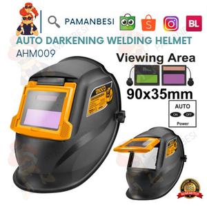 Jual ASLI AHM009 HELM TOPENG KEDOK LAS OTOMATIS WELDING AUTO DARK FULL ...