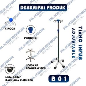 Jual Tiang Infus Kaki 5 Plastik Adjustable Medicial Rumah Sakit - B01 ...