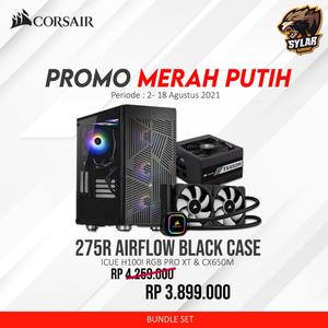 Jual Corsair 275R Airflow Black Temperad Glass PC Gaming Case - Bundle ...