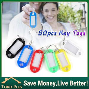 Jual 50Pcs Gantungan Kunci Key Ring Label Tag Bisa Tulis Nama Plastik ...