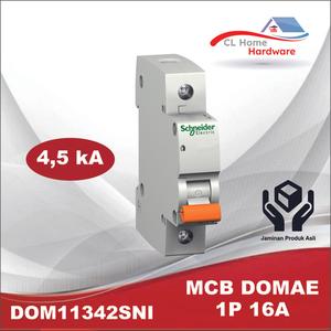 Jual Mcb Schneider Domae 1 Phase 16 Ampere Original Sni, 1P 16A 1Pole ...