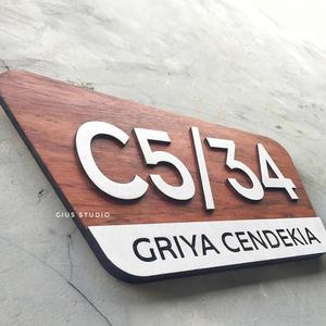 Jual 32x19cm | CUSTOM hiasan dinding signage papan alamat nomor rumah ...