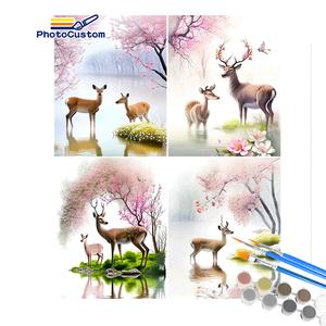 Jual Lukisan DIY rusa fotokustom dengan angka gambar hewan mewarnai ...