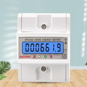 Jual 3 Phase 4 Wires Electric Energy Meter Din Rail Energy Meter 50 ...