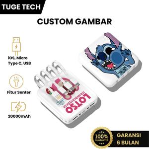 Jual Powerbank Custom 20000mAh LED Gambar Kustom Power Bank built in ...