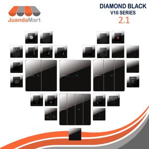 Jual [JM] ARCHITECH Saklar Stop Kontak Dinding DIAMOND V16 Black Series ...