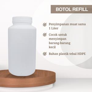 Jual Botol Plastik HDPE Bottle 1000 ML Wadah Packing Wide Mouth Warna Putih Susu - Jakarta Pusat ...