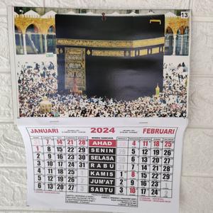 Jual New Kalender 6 Lembar Hvs Ukuran 30x25cm THN 2024 Gambar Ka'bah ...
