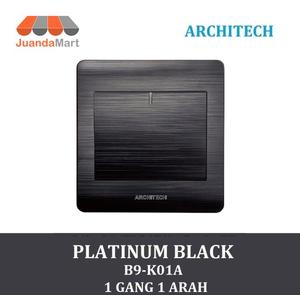 Jual [JM] ARCHITECH Saklar Stop Kontak Dinding PLATINUM B9 Black Series ...
