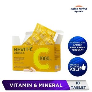 Jual HEVIT-C VITAMIN C 1000 MG STRIP 10 TABLET / VITAMIN C / KIMIA ...