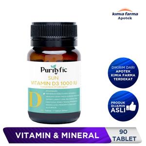 Jual PURITY SUN VITAMIN D3 1000 IU 90 TABLET / VITAMIN D3 / KIMIA FARMA ...