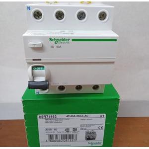 Jual ELCB / RCCB SCHNEIDER ilD 4P 63A 30MA iID 4P-63A-30MA-AC ACTI9 SCHNEIDER A9R71463 ORIGINAL ...