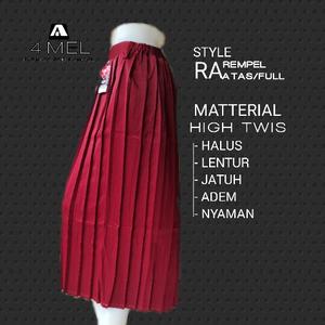 Jual Rok panjang Merah model RA rempel lipit dari atas full Seragam ...