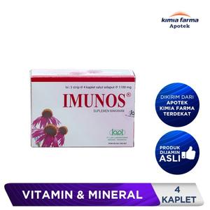 Jual IMUNOS STRIP 4 KAPLET / SUPLEMEN DAYA TAHAN TUBUH / KIMIA FARMA ...