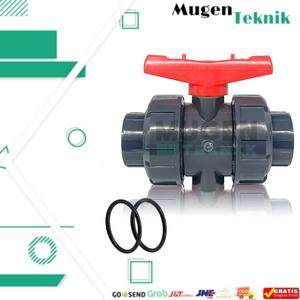 Jual 1 1/2" Stop Kran Ball Valve PVC Double True Union / Stop Keran Air Ball Valve Watermur Pipa ...
