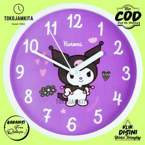 Jual Jam Dinding Karakter Anak Kuromi Modern NN2202-1668 Besar - Purin ...