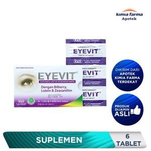 Jual EYEVIT STRIP 6 TABLET / SUPLEMEN KESEHATAN MATA / KIMIA FARMA ...