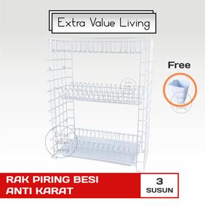 Jual MODELLINE Rak Piring Besi 3 Susun Rak Piring Anti Karat Rak ...