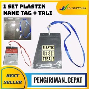Jual SET PLASTIK ID 1 SET NAME TAG + TALI DIJAMIN MURAH / TALI NAMETAG ...