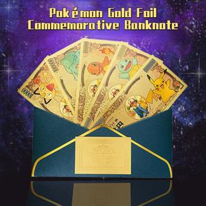 Jual Pokemon Gold Foil Commemorative Banknote Kawaii Pikachu Plastic ...